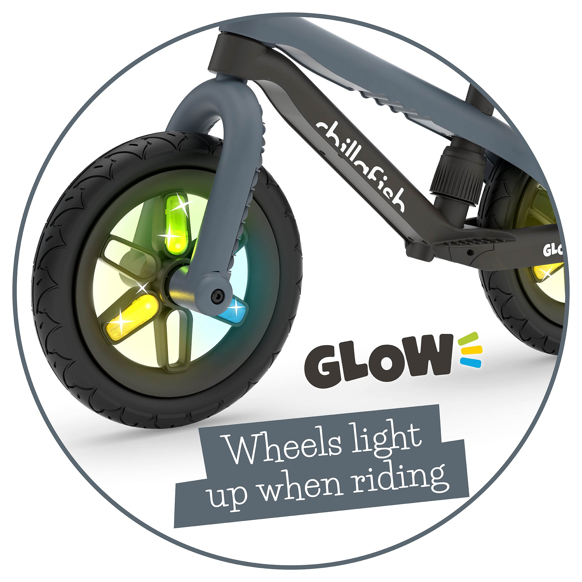 BMXie GLOW - balance bike with light-up 12" wheels – CHILLAFISH - Play ...
